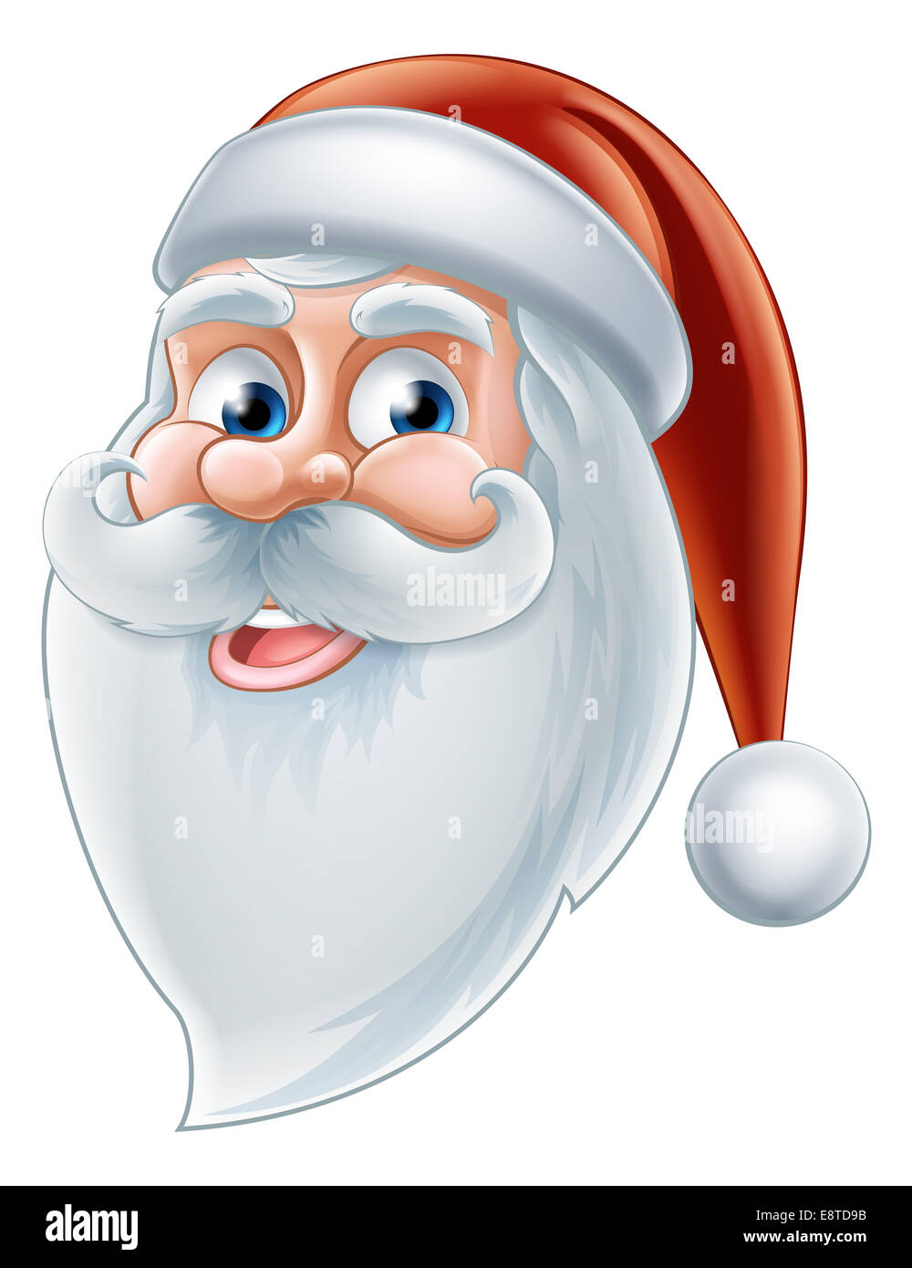 An illustration of a Christmas cartoon happy Santa face Stock Photo - Alamy