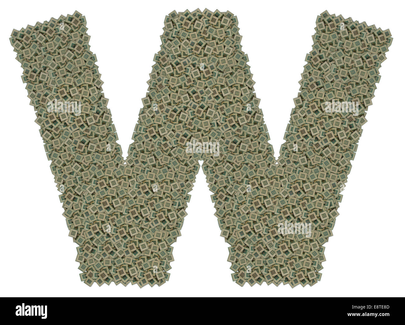 letter W made of old and dirty microprocessors Stock Photo - Alamy