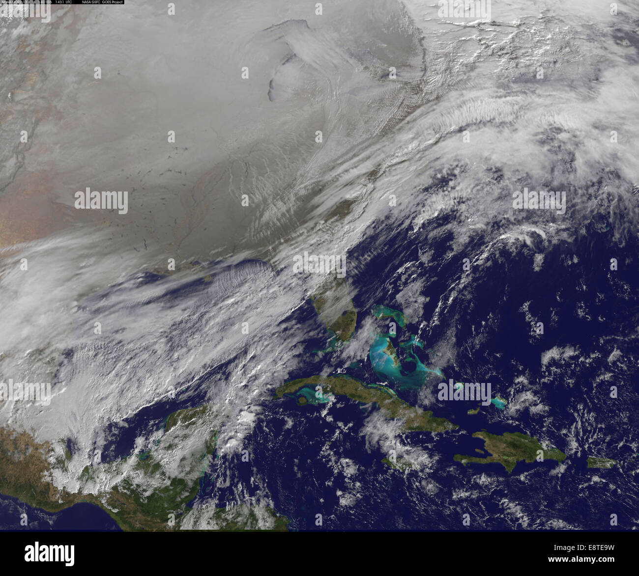 A satellite image captures the dramatic entry of the polar vortex, a ...