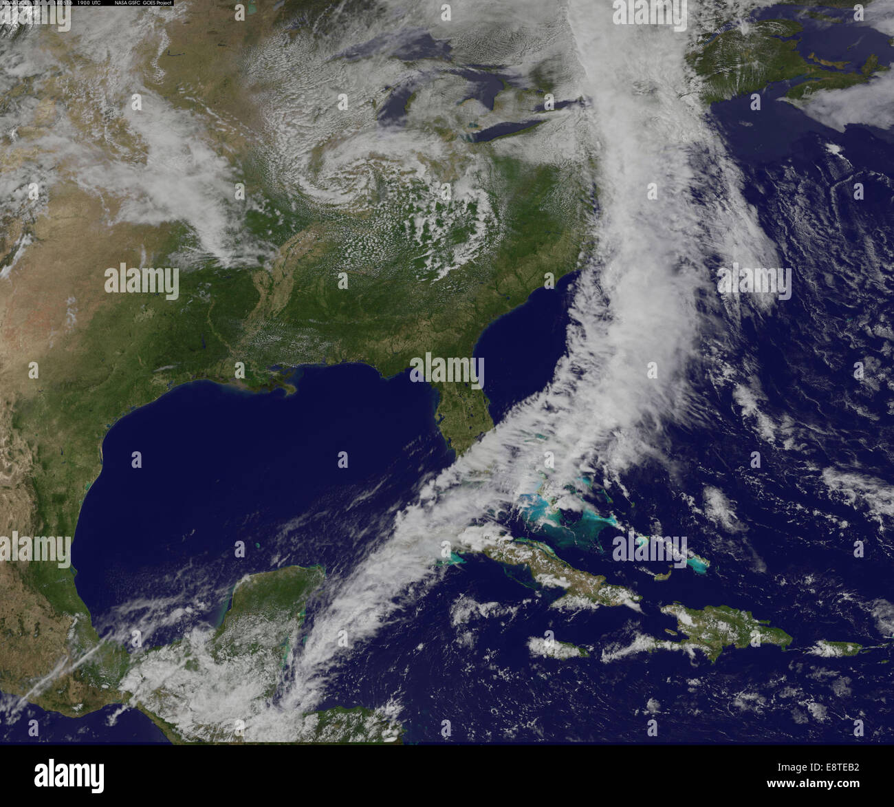 Satellite imagery captures a powerful cold front moving off the U.S ...