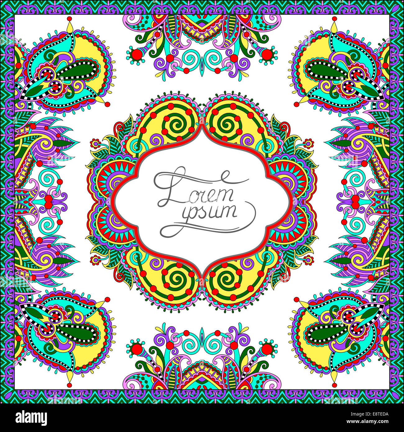 decorative pattern of ukrainian ethnic carpet design with place Stock ...