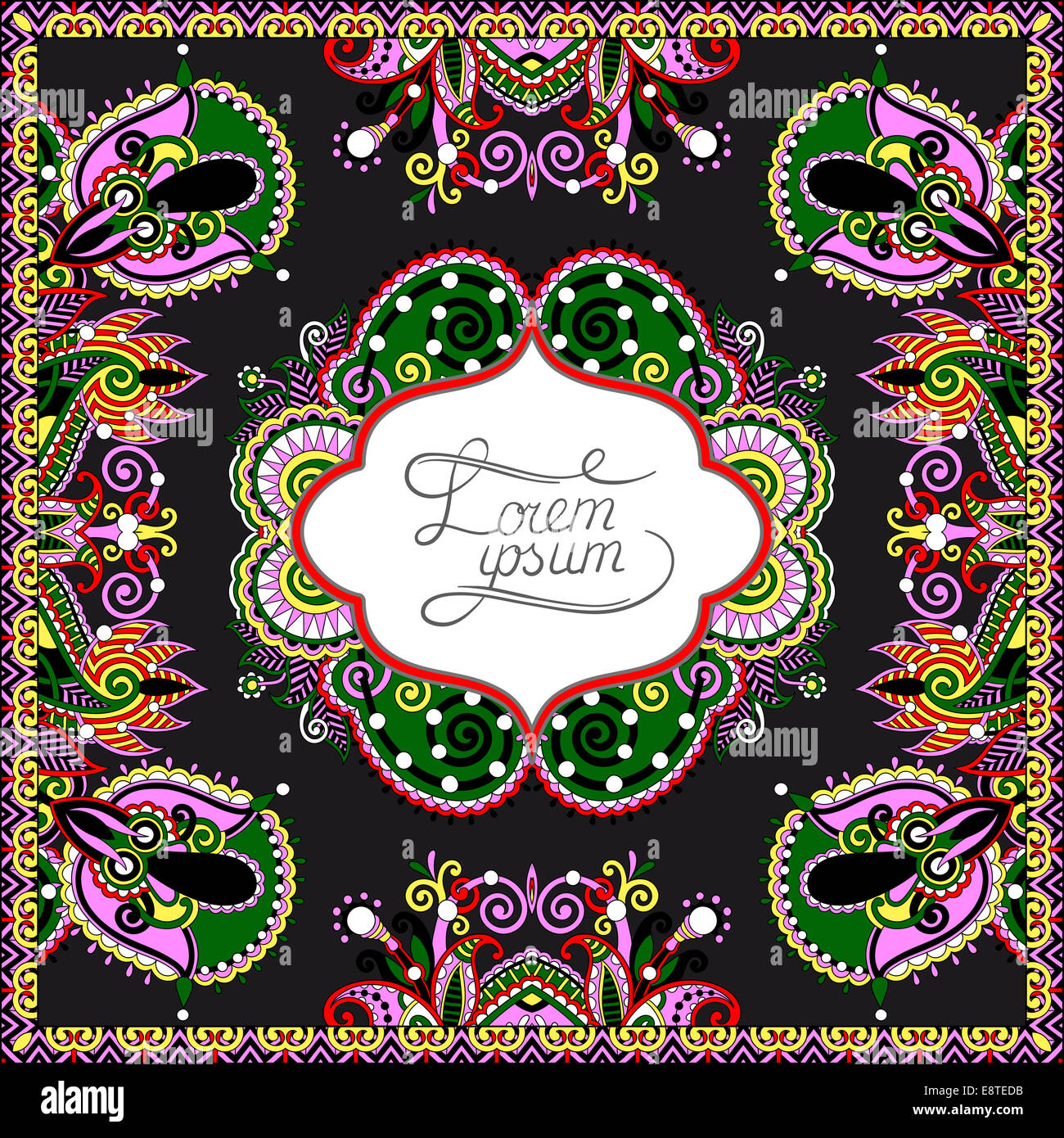 decorative pattern of ukrainian ethnic carpet design with place Stock ...