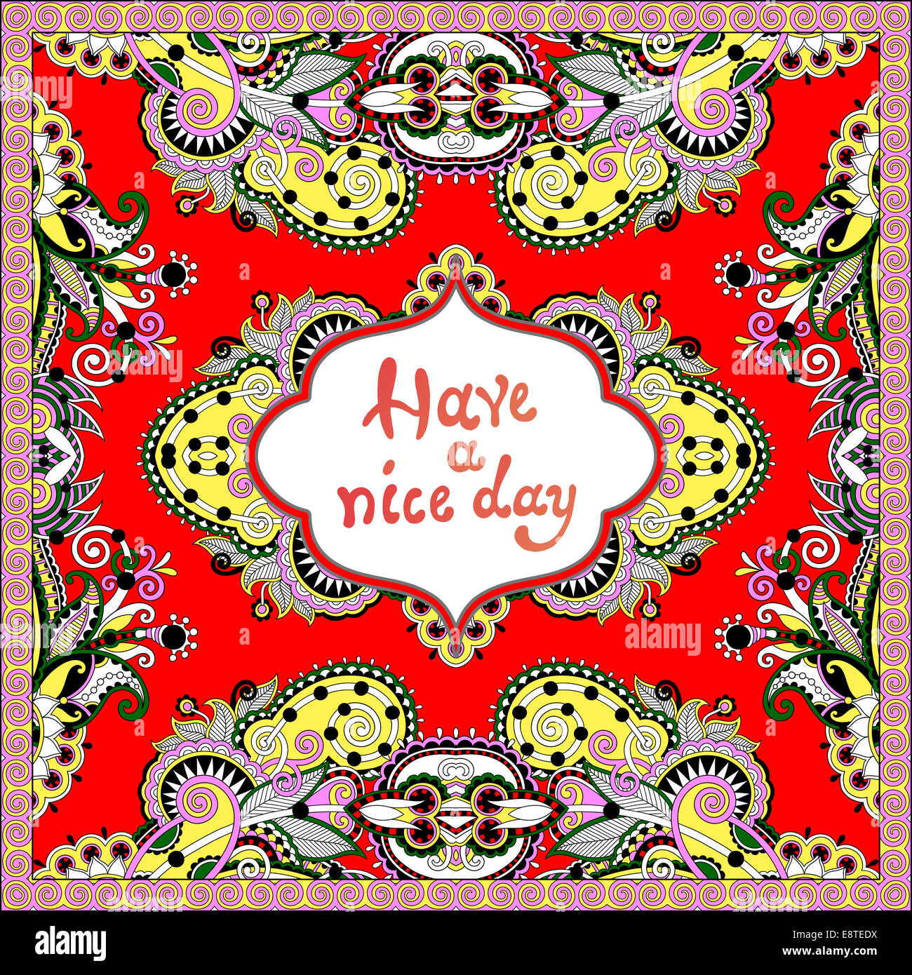 decorative pattern of ukrainian ethnic carpet design with place Stock ...