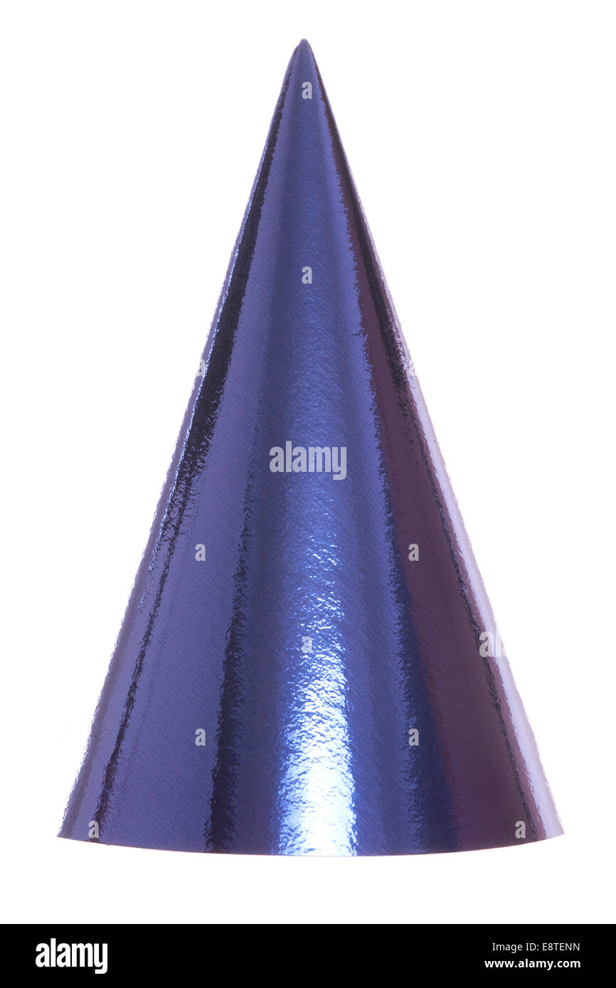 blue party hat studio cutout Stock Photo - Alamy