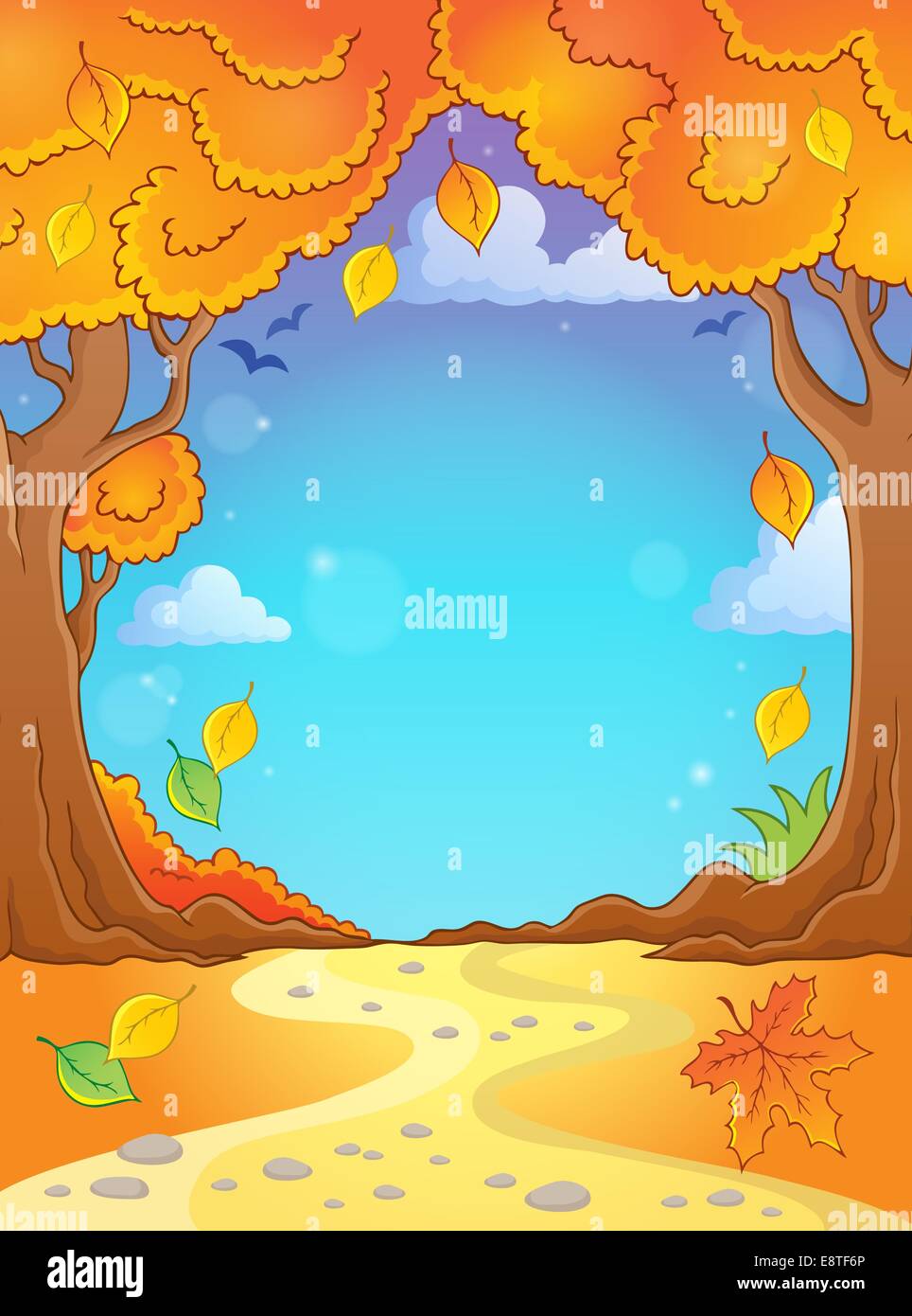 Autumn tree theme composition 2 - picture illustration Stock Photo - Alamy
