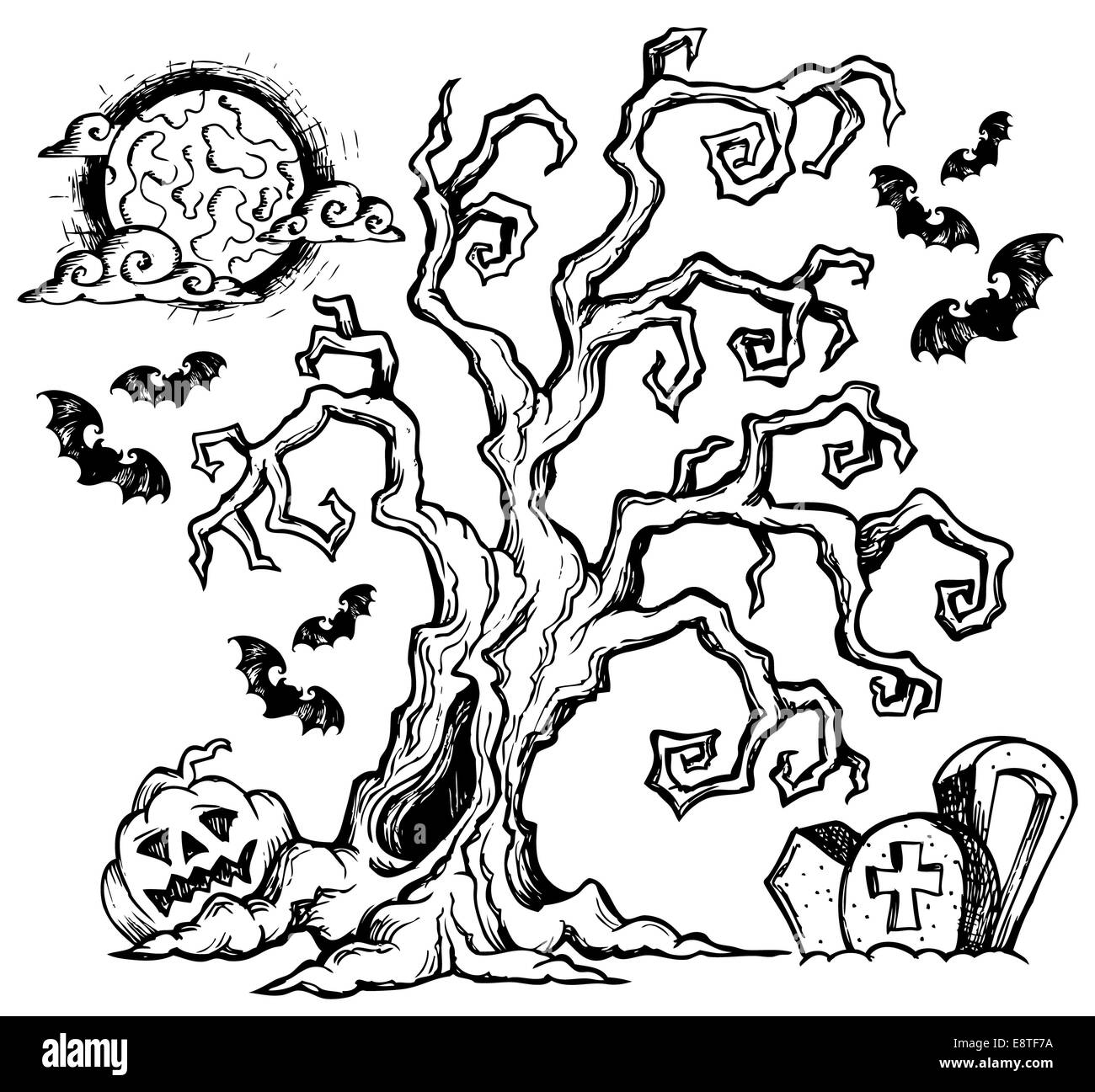 Halloween theme drawing 4 - picture illustration Stock Photo - Alamy