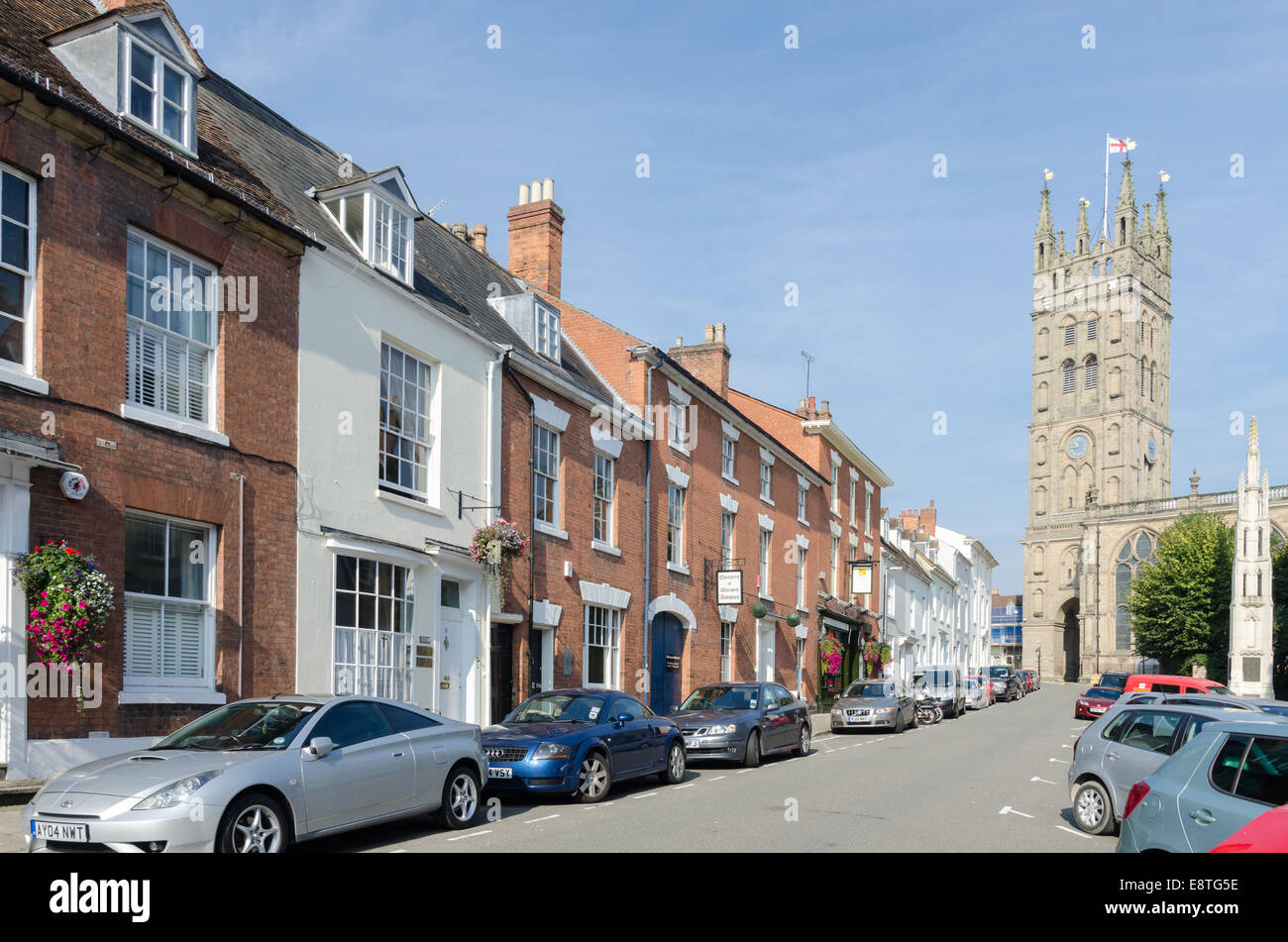 View along Church Street in the historic town of Warwick Stock Photo ...