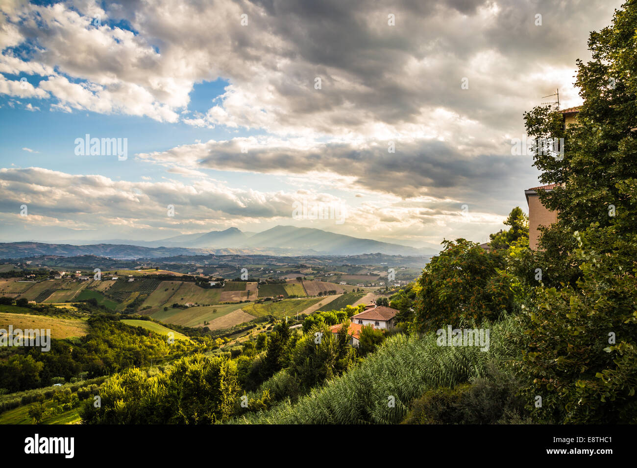 a view of the countryside in a cloudy spring evening Stock Photo - Alamy
