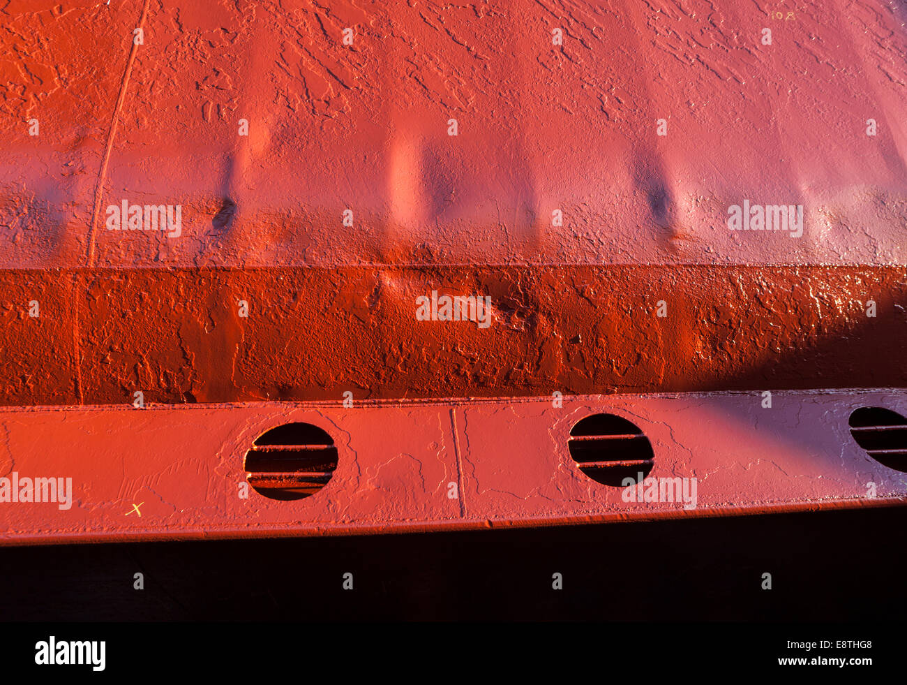 Details of ribbed steel hull of deep sea trawler Stock Photo - Alamy