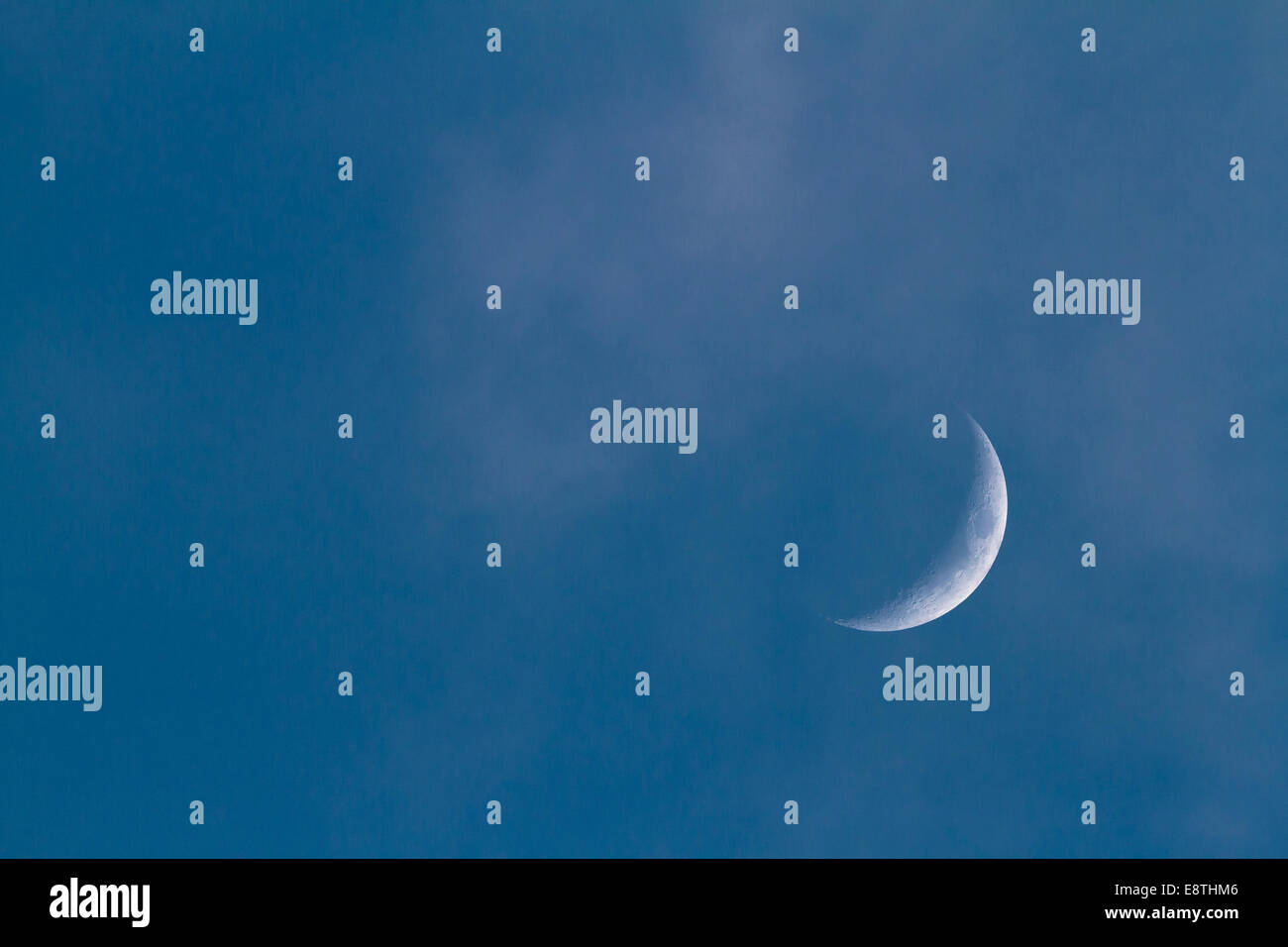 Cressent Moon , February, 2013, Cornwall, Uk Stock Photo - Alamy