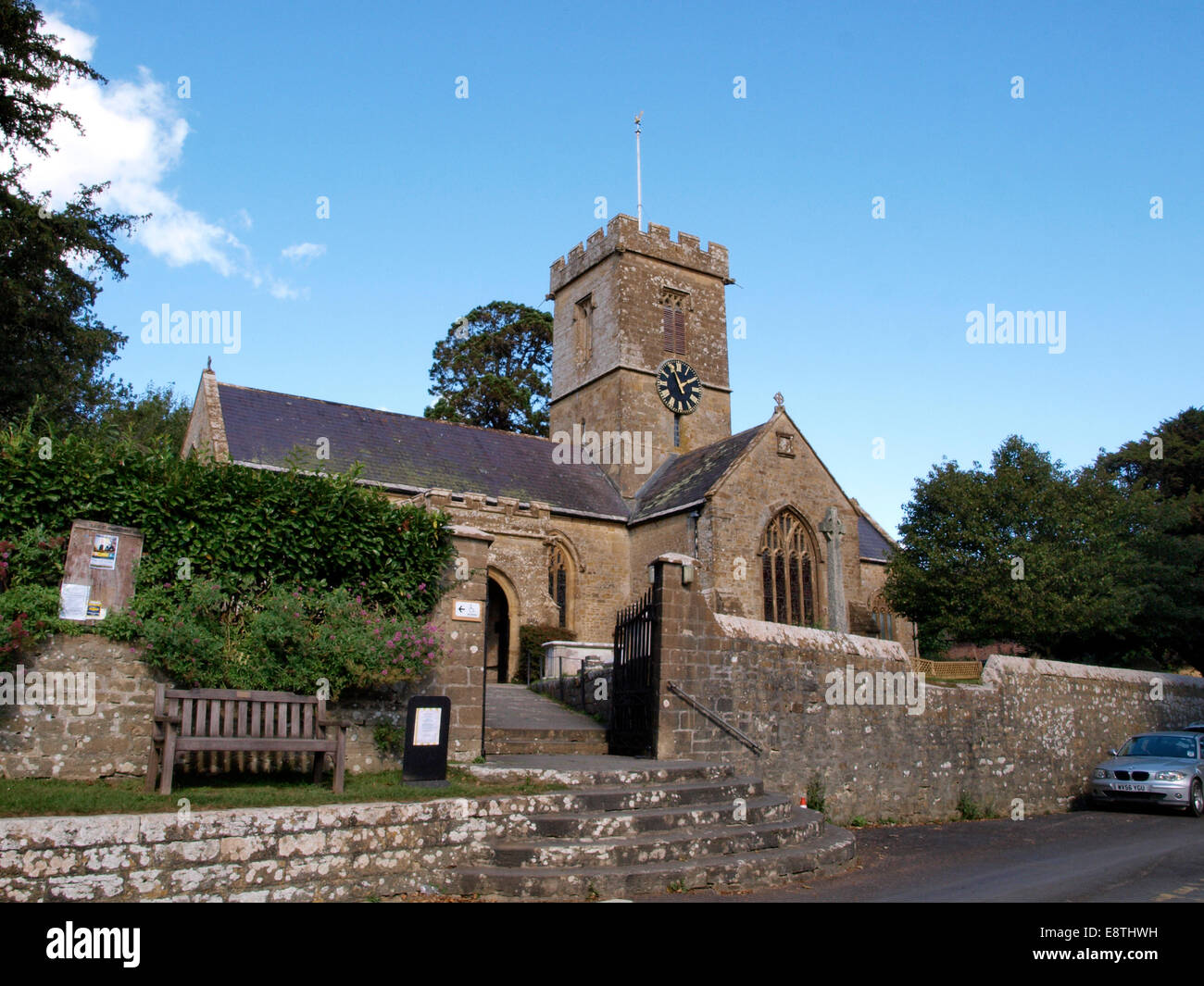 Parish church of St John the Baptist, Symondsbury, Dorset, UK Stock ...