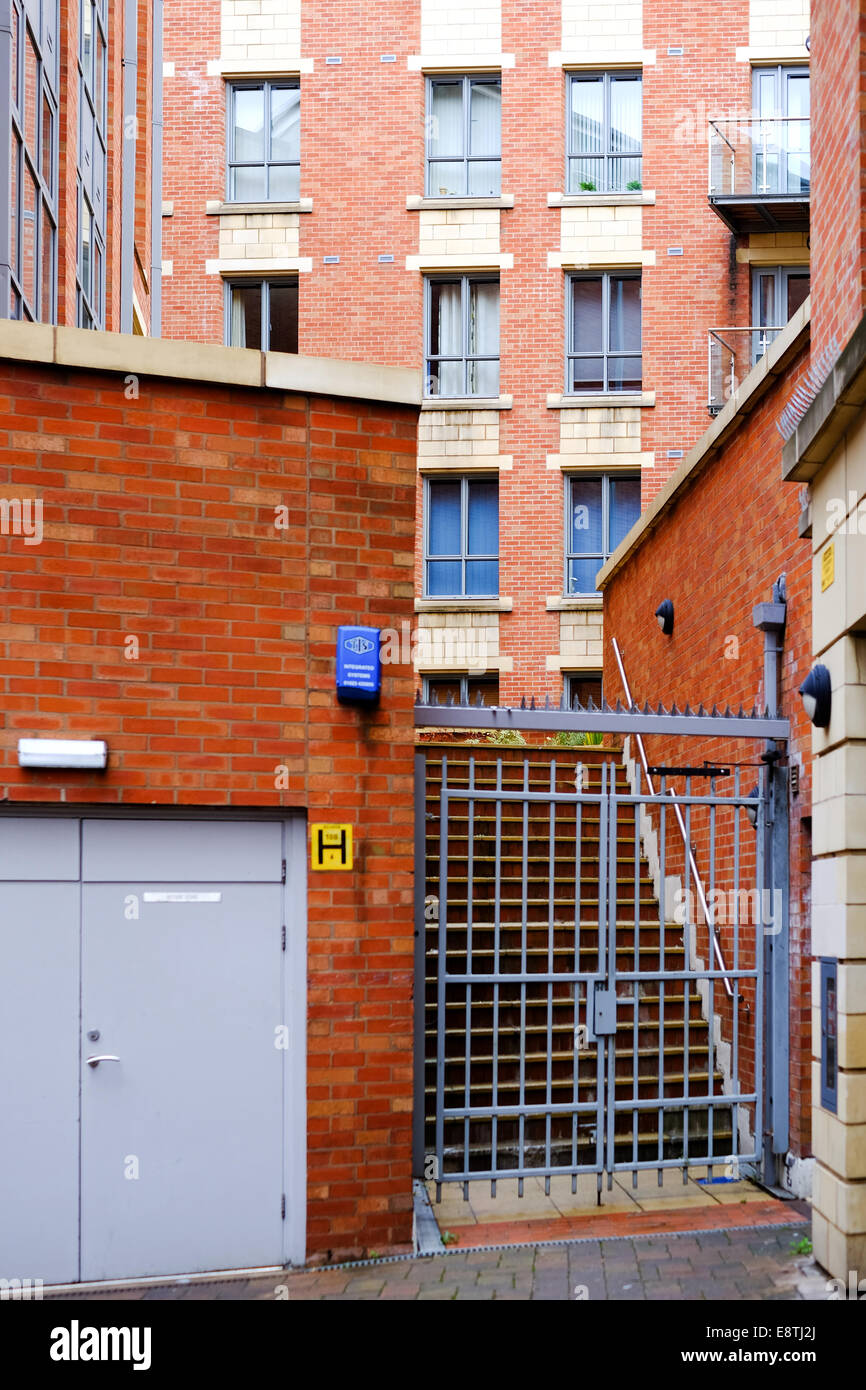 Rear Entrance To Apartment Block Stock Photo - Alamy