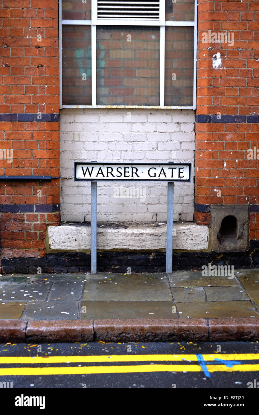 Warser Gate Street Name In The Lace Area Of Nottingham UK Stock Photo ...