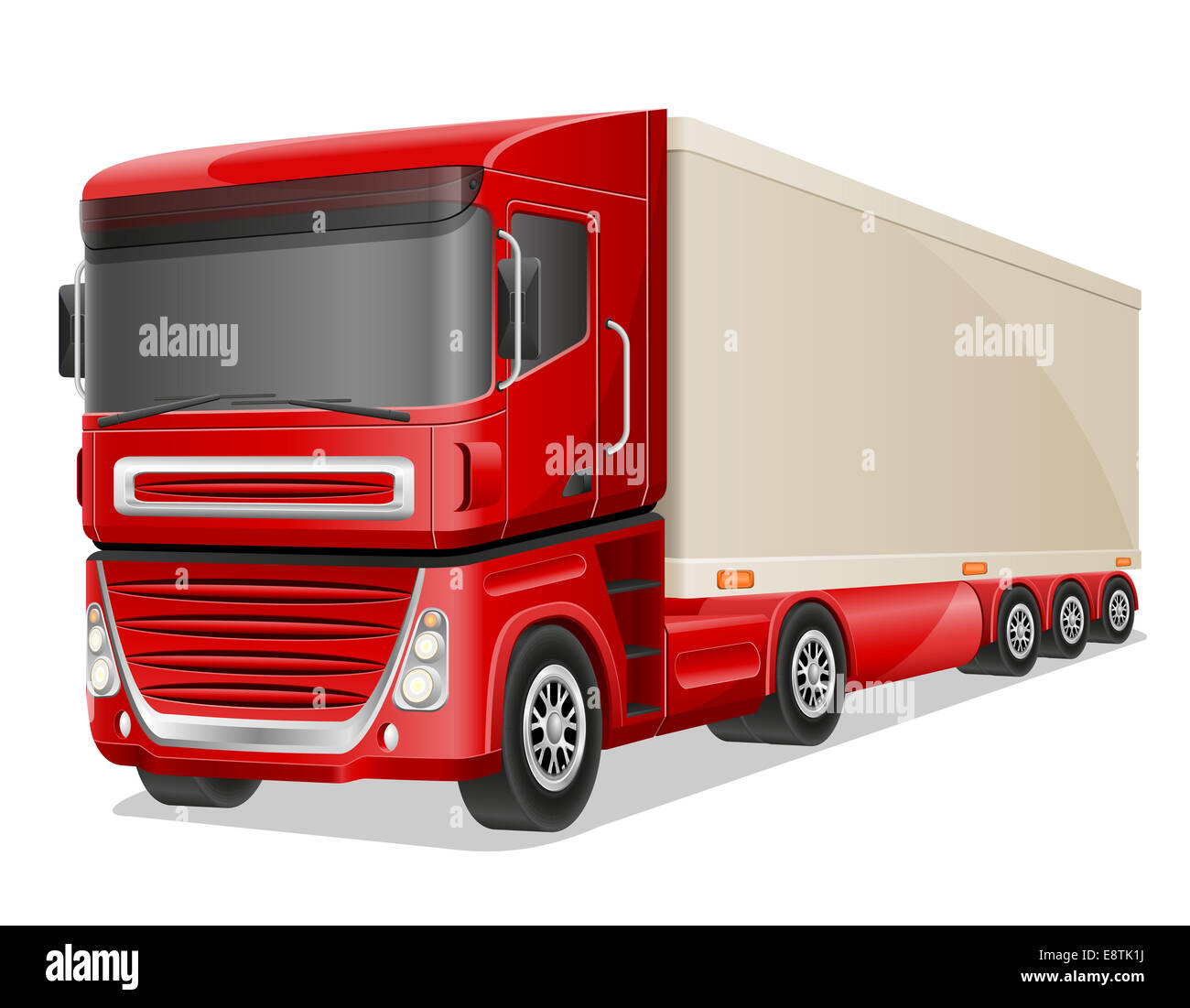 big red truck illustration isolated on white background Stock Photo - Alamy
