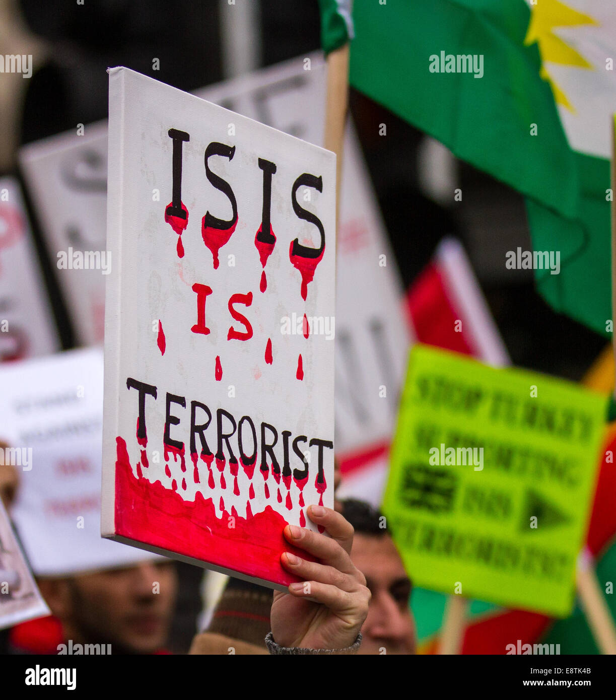 Anti-ISIS is a Terrorist placard; Protest at Lime Street Station ...