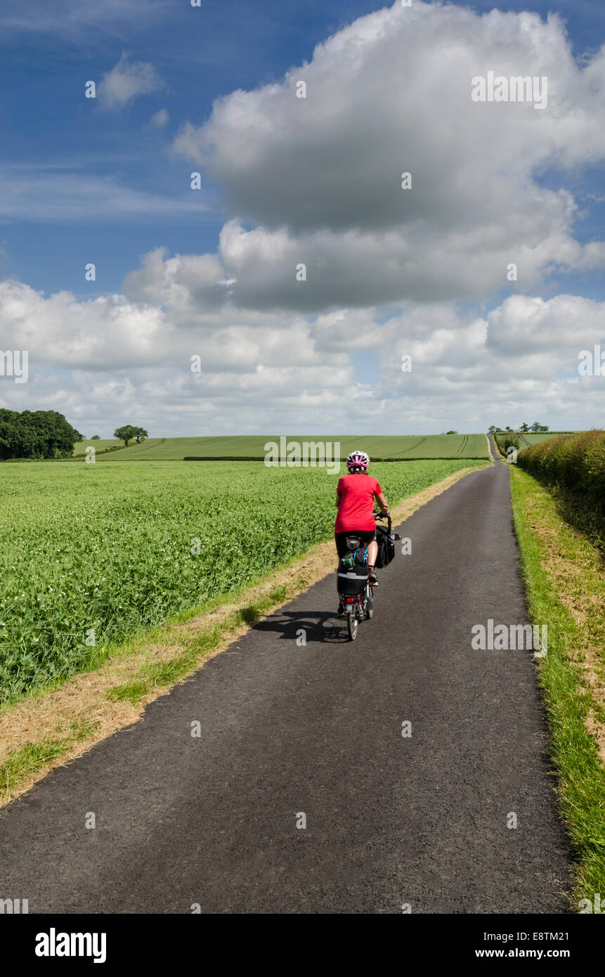 Cycling the Yorkshire wolds cycle route Stock Photo - Alamy