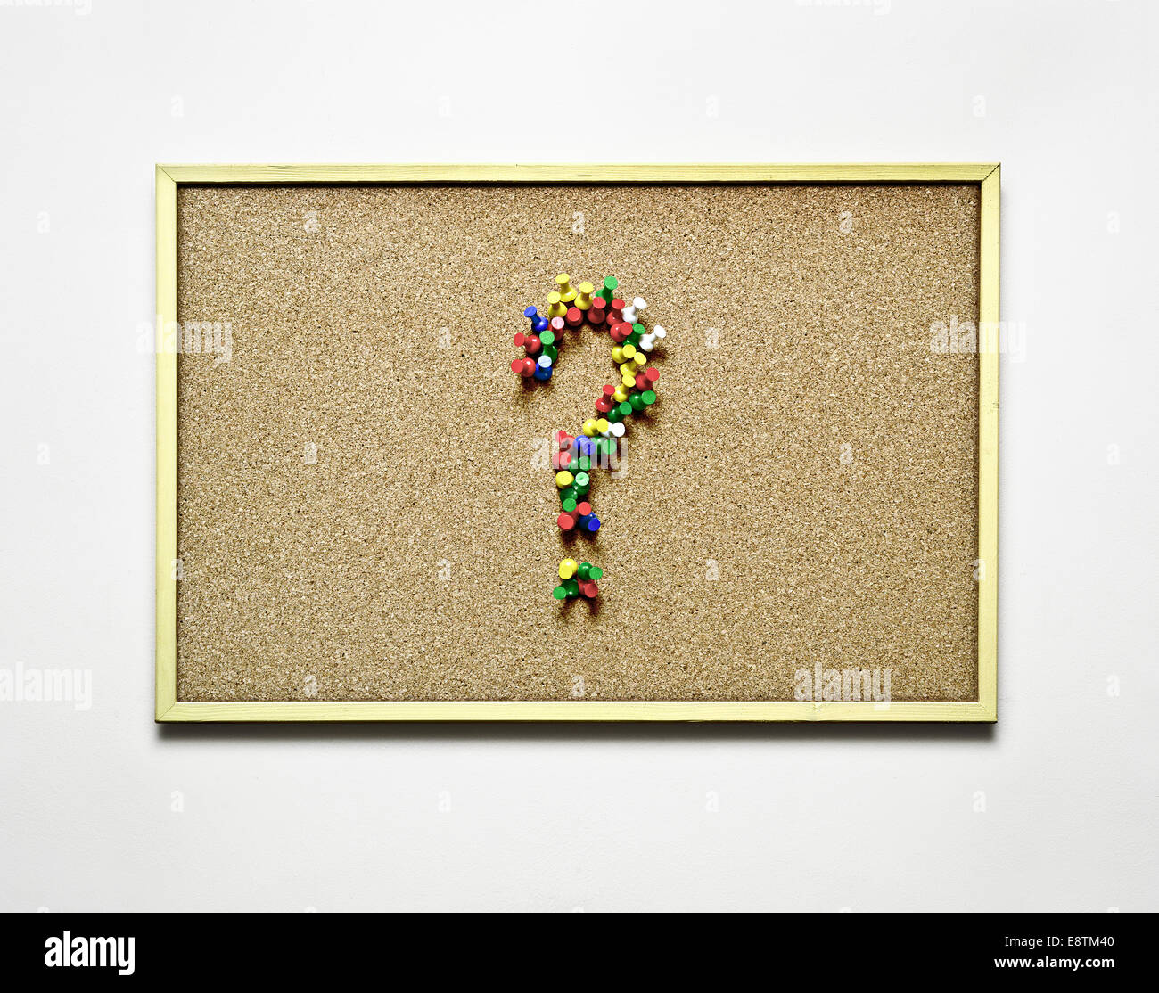 Question mark on the cork board using push pins Stock Photo - Alamy