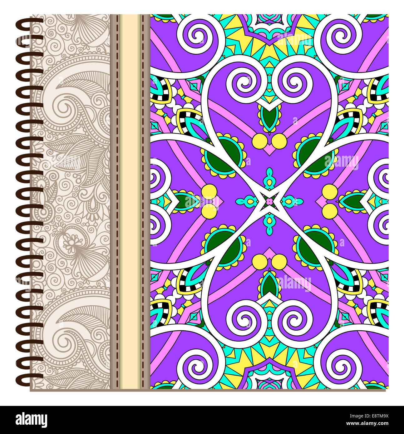 design of spiral ornamental notebook cover Stock Photo - Alamy