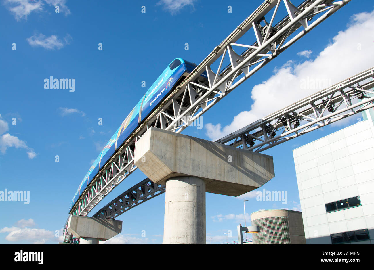 Futuristic monorail shuttle train at Toronto Pearson Airport, Canada ...