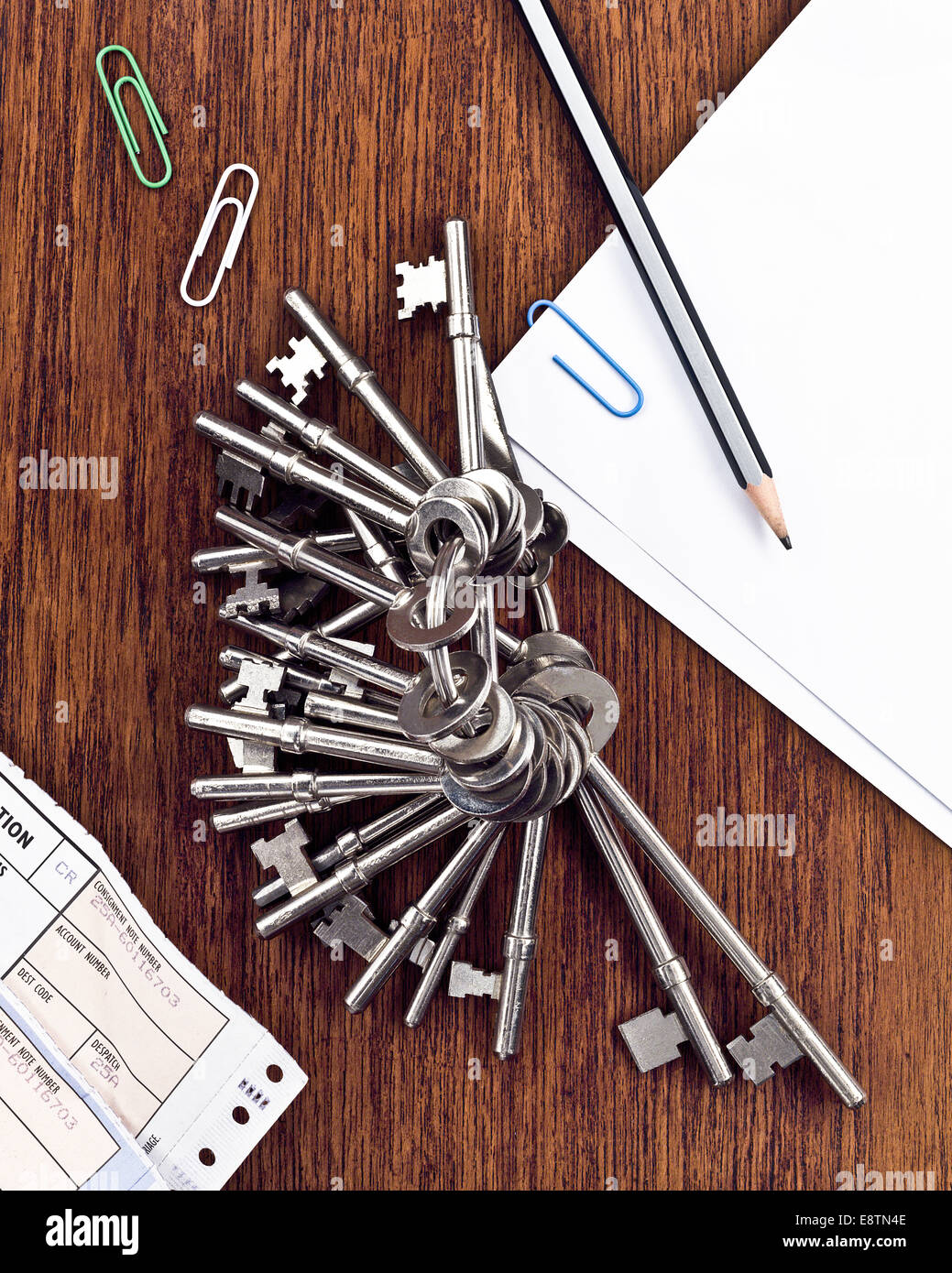 Keys on a keychain on a table Stock Photo - Alamy Keys on a keychain on a table Stock Photo - Alamy