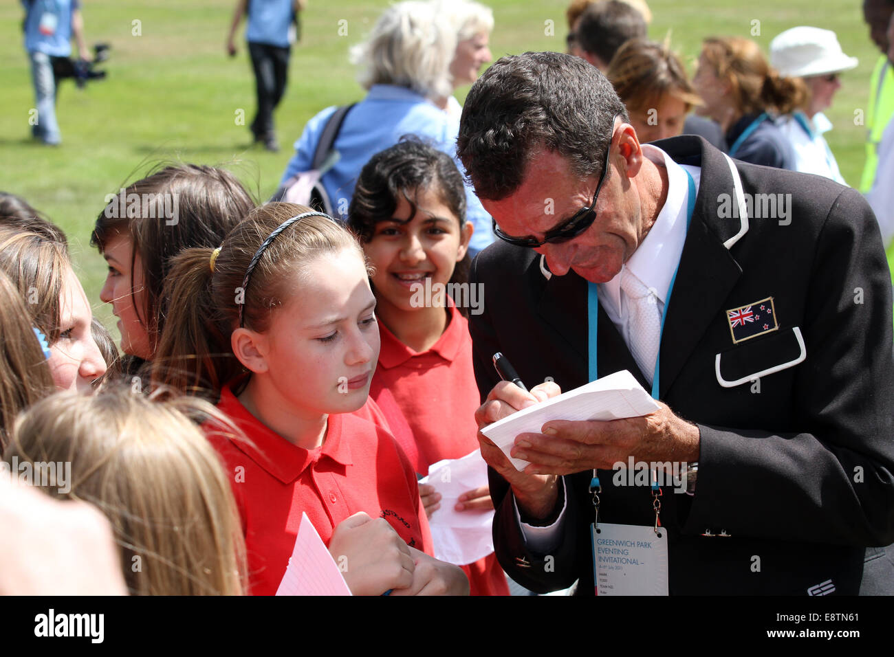 Mark Todd (New Zealand) signing autographs Stock Photo - Alamy