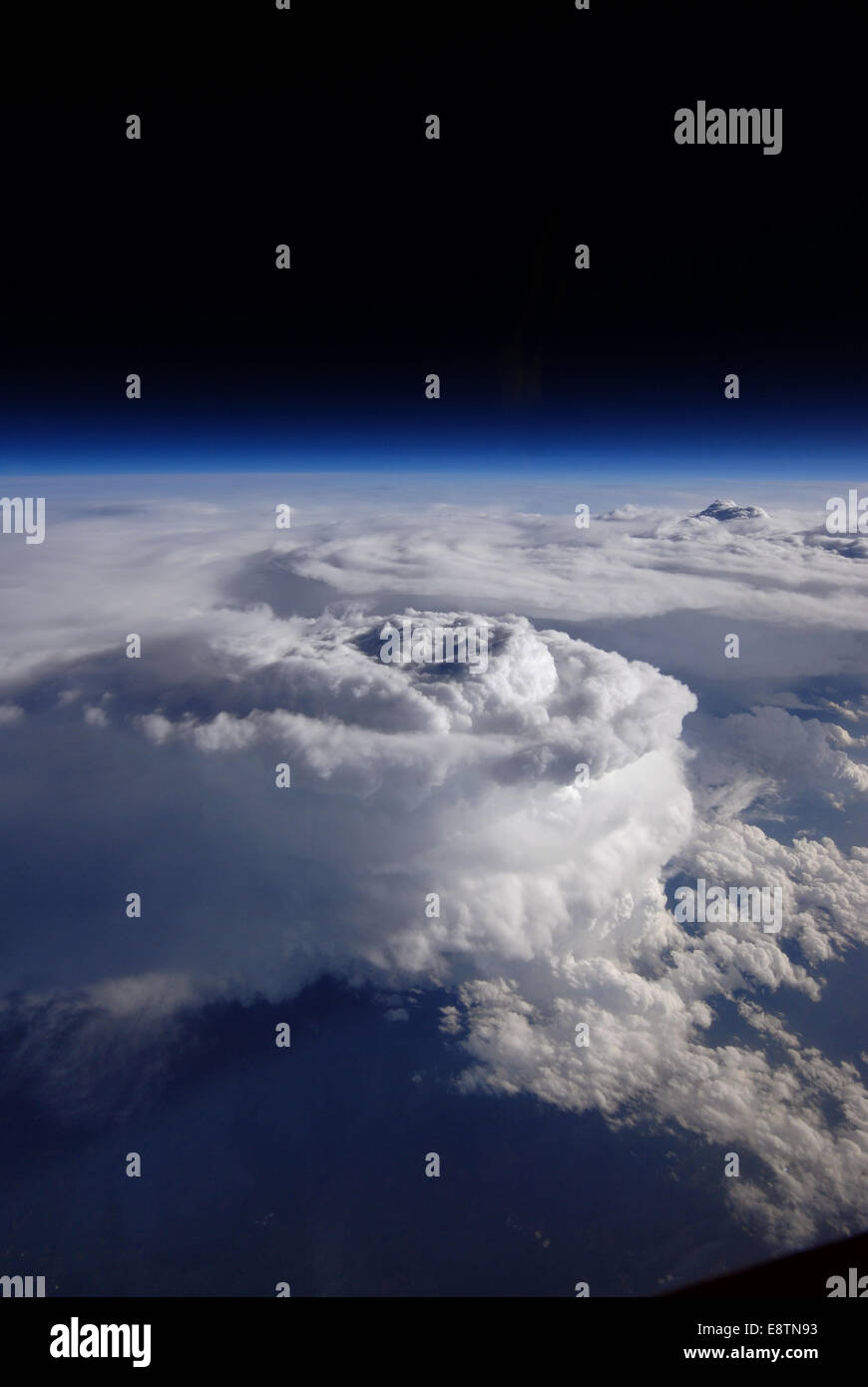 This storm cell photo was taken from NASA's high-altitude ER-2 aircraft ...