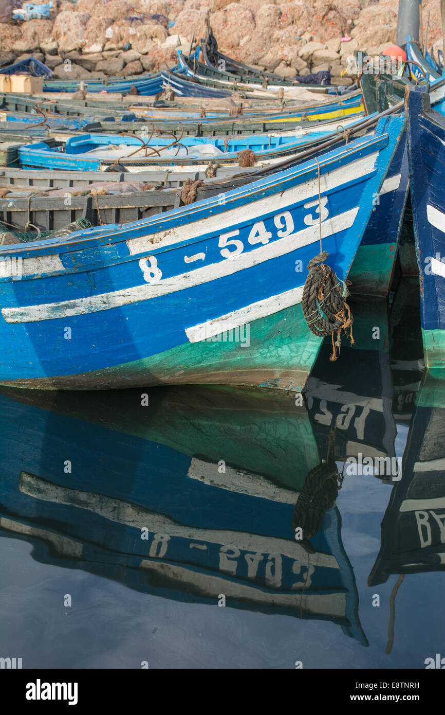 Typical Moroccan fishing boats. Agadir, Morocco Stock Photo - Alamy