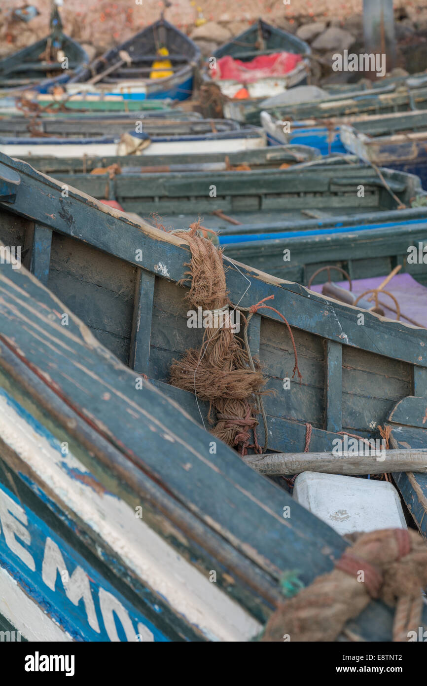 Typical Moroccan fishing boats. Agadir, Morocco Stock Photo - Alamy