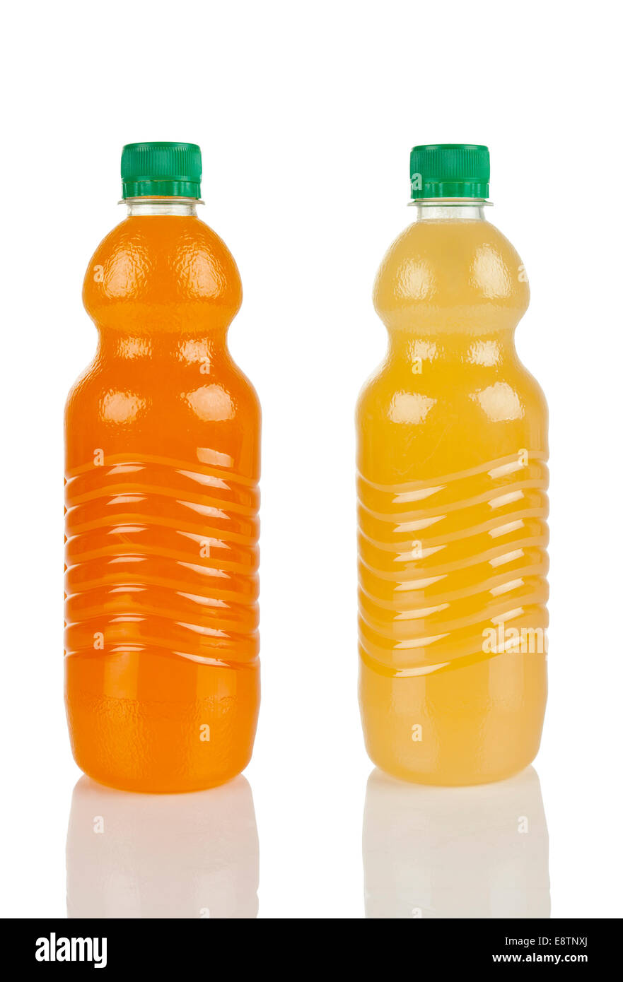 two plastic bottle orange and yellow Stock Photo - Alamy