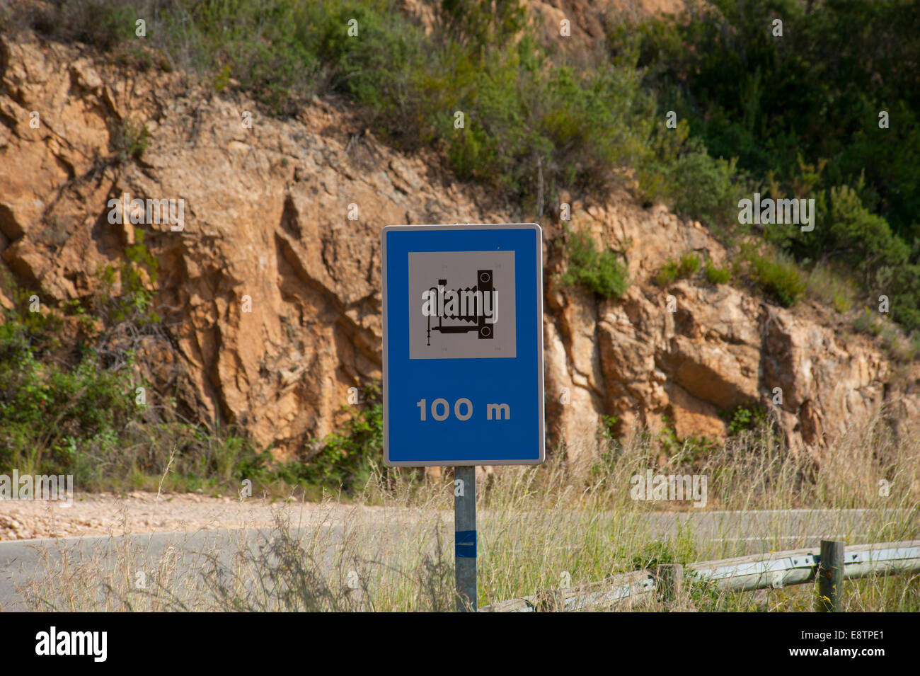 Spain Catalonia. Tourist road signs indicating a good place to take ...