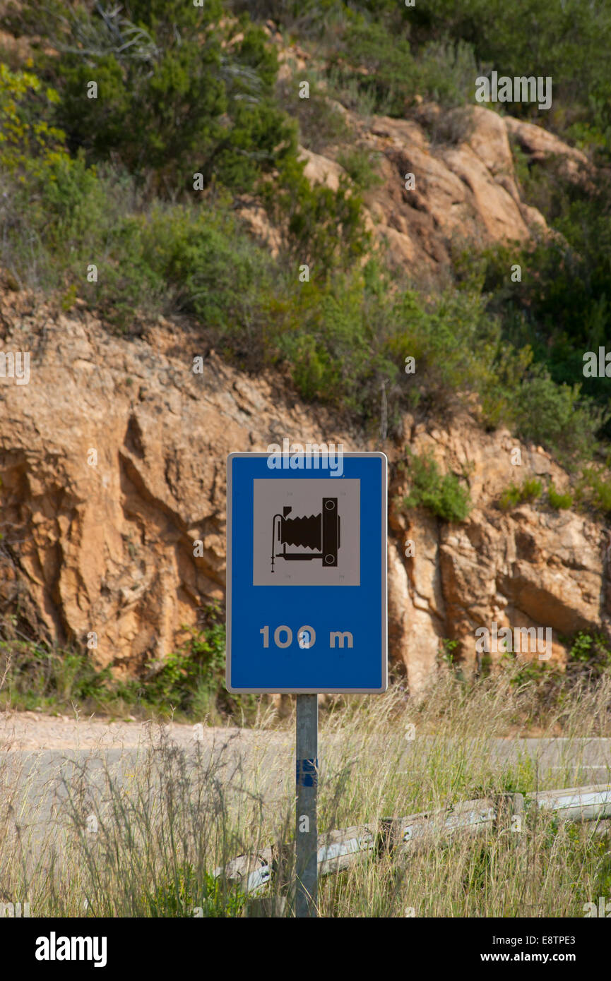 Spain Catalonia. Tourist road signs indicating a good place to take ...