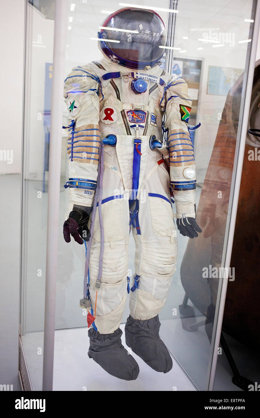 Replica of space suit worn by Mark Shuttleworth Stock Photo - Alamy