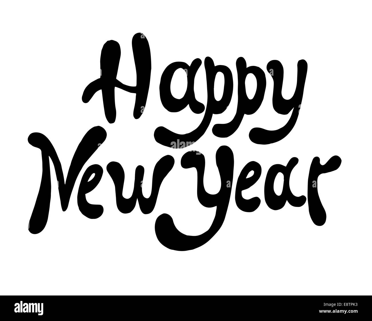 sketch happy new year hand lettering Stock Photo - Alamy