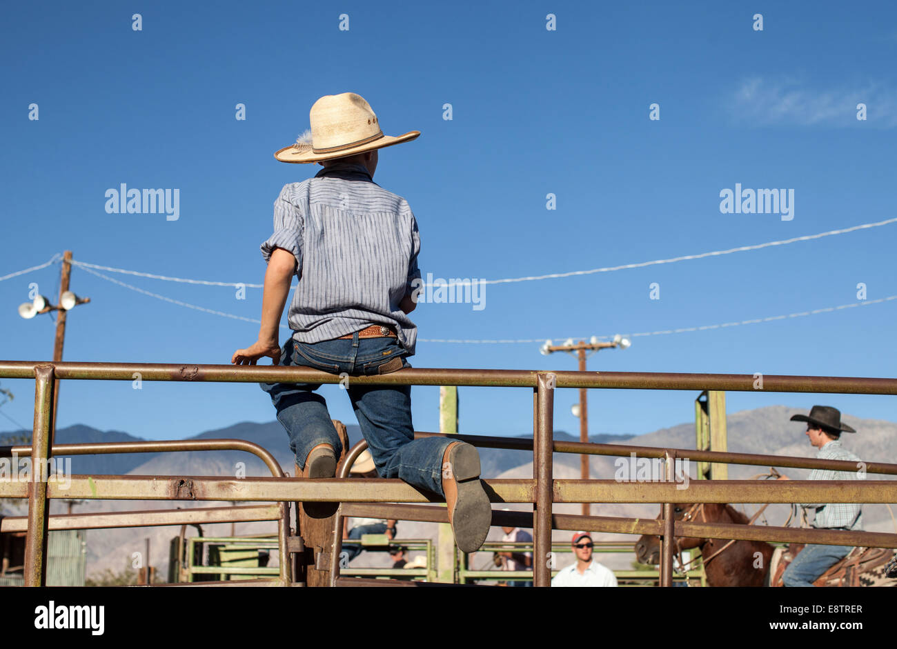 Boy at the rodeo Stock Photo - Alamy