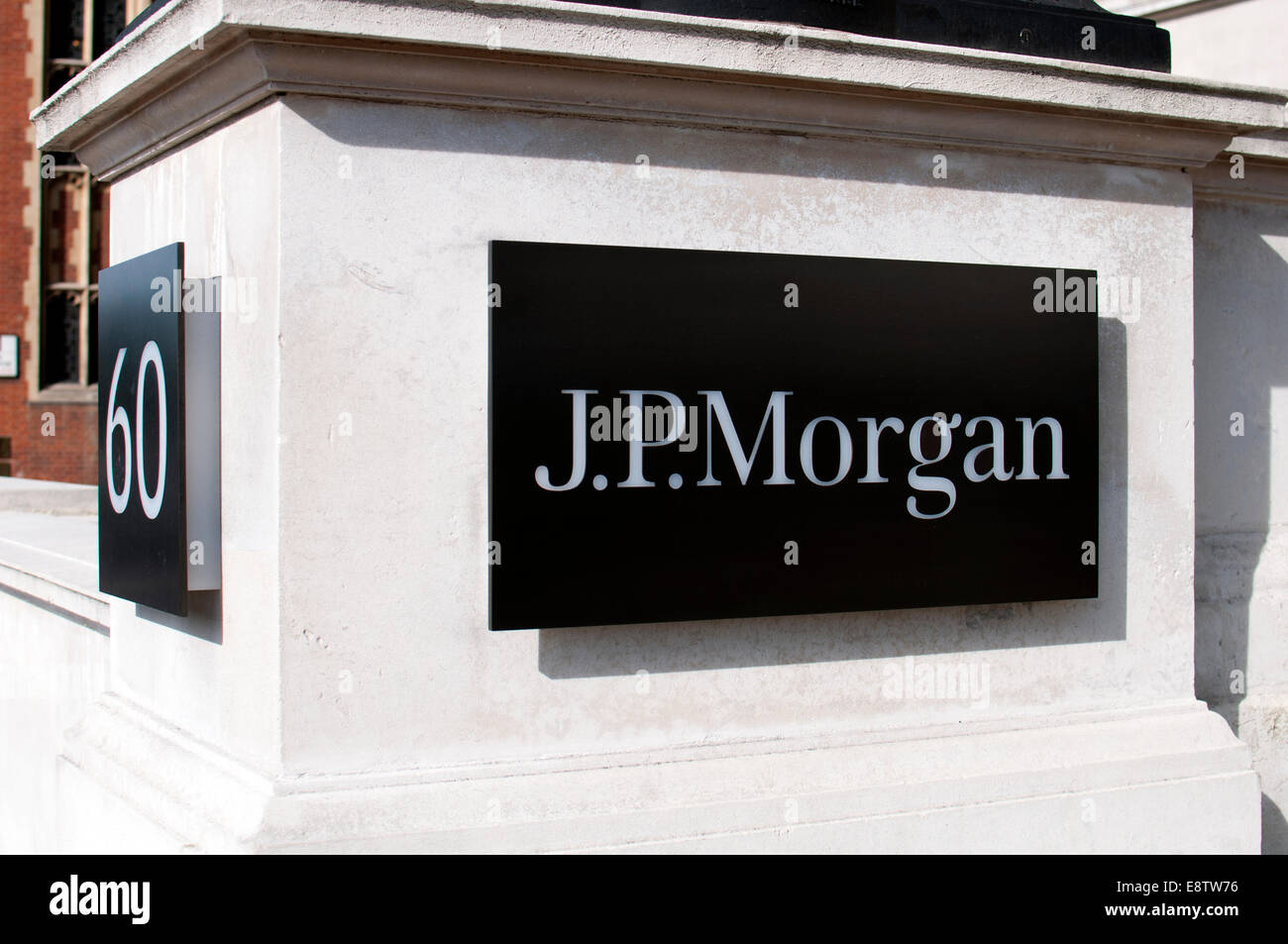 J.P.Morgan sign, Victoria Embankment, London, UK Stock Photo - Alamy