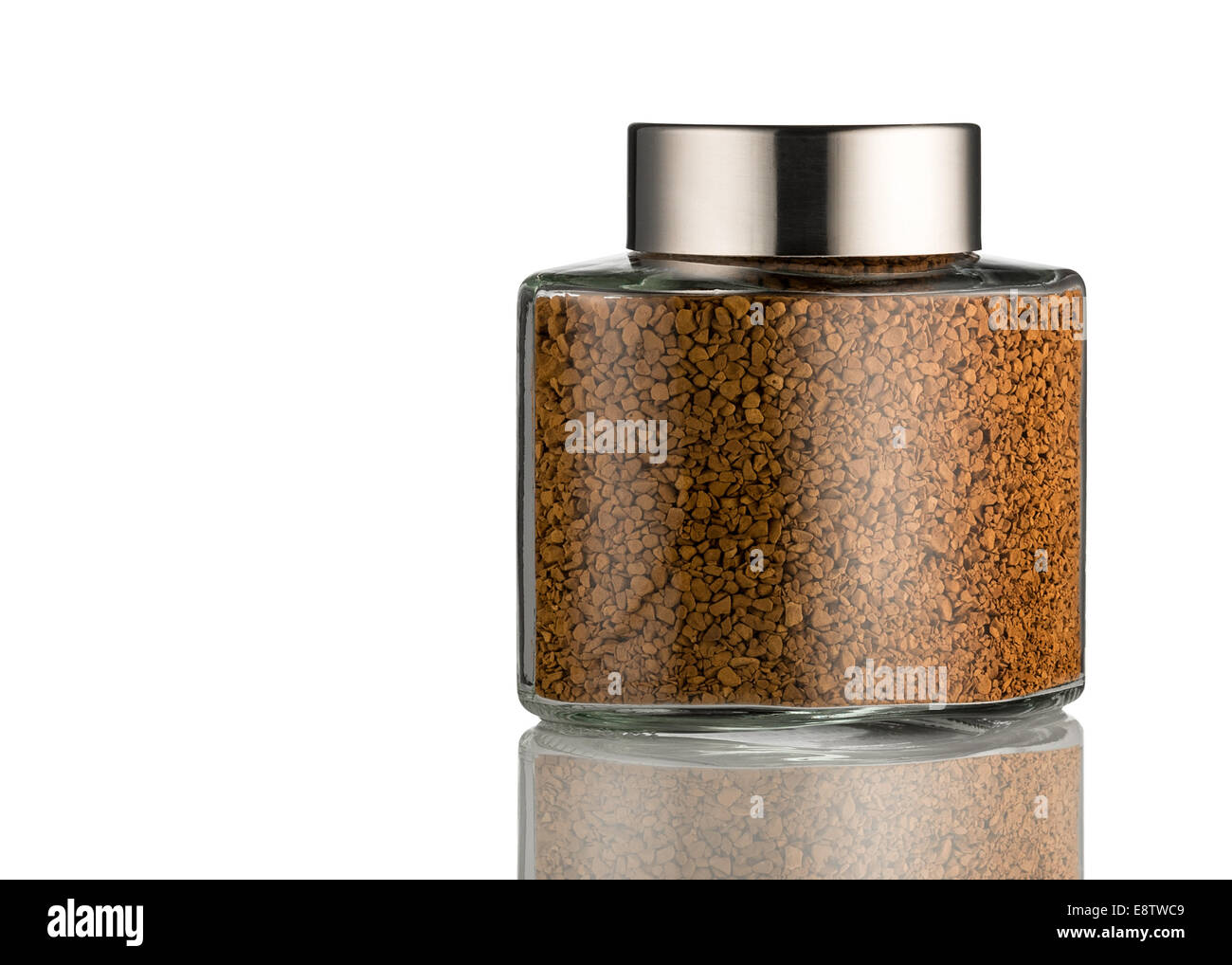 Instant coffee in the glass jar, Isolated on white Stock Photo - Alamy