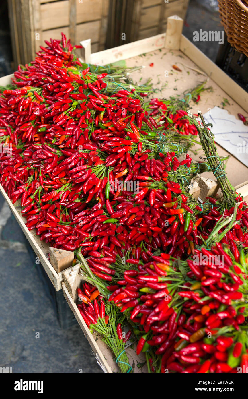 Red chile peppers in bunches hi-res stock photography and images - Alamy