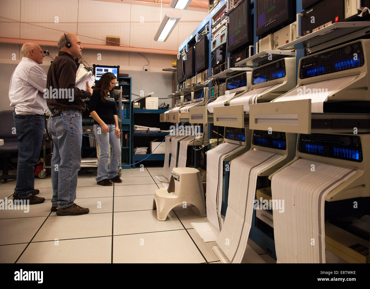 VISIONS team members monitor the payload systems in the telemetry ...