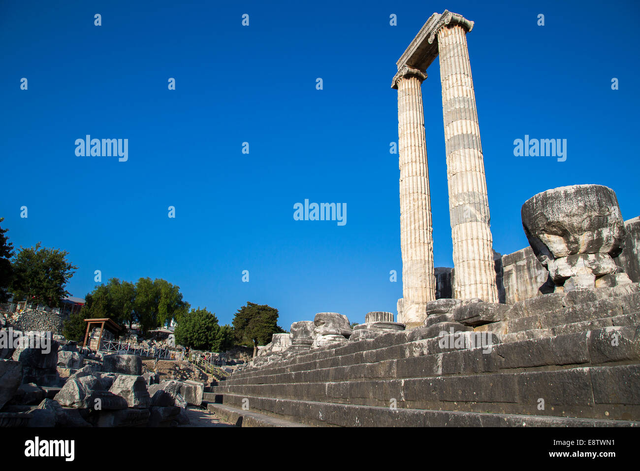 Temple of Apollo in Didyma antique city Didim Turkey 2014 Stock Photo ...