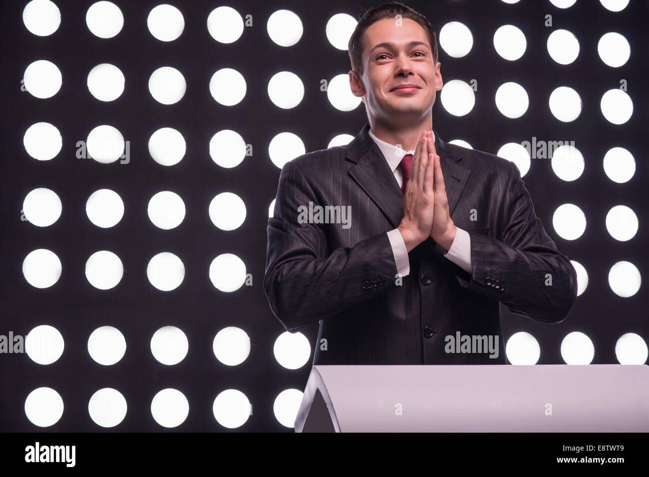 Attractive star TV presenter Stock Photo - Alamy