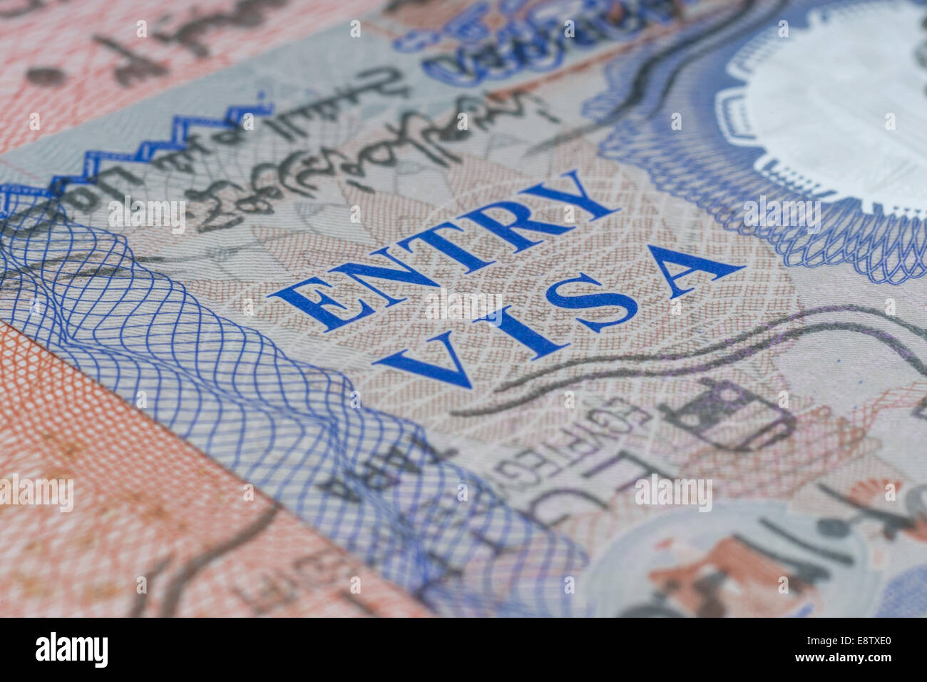 Page of passport with visa Stock Photo - Alamy