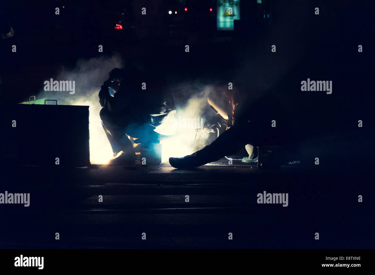 Welder working night hi-res stock photography and images - Alamy