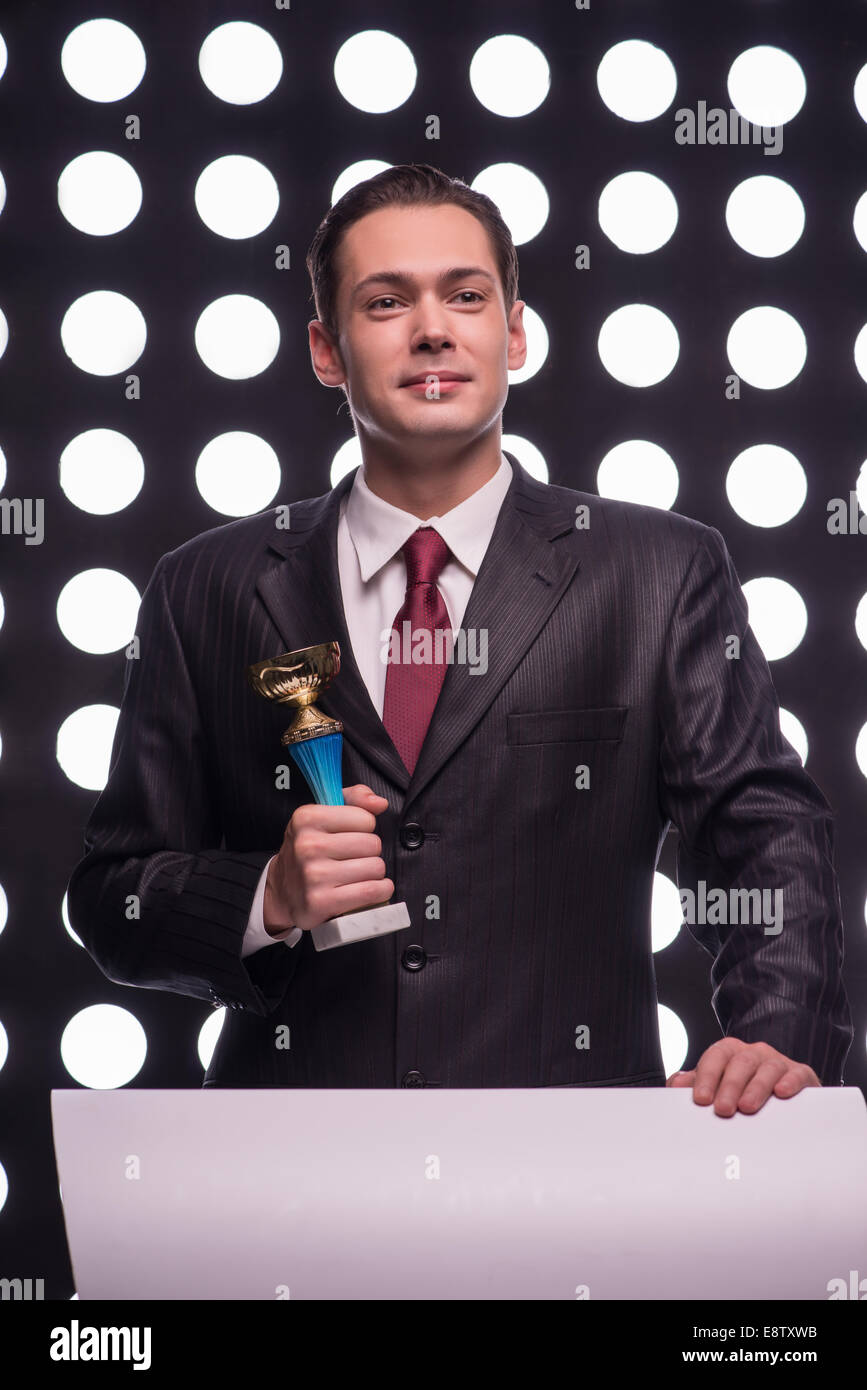 Attractive star TV presenter Stock Photo - Alamy