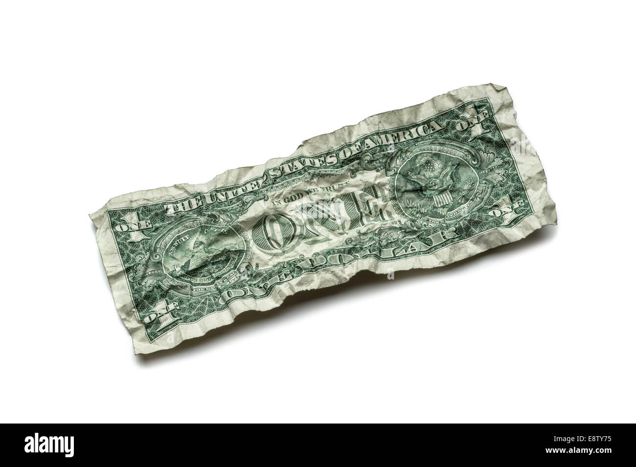 Crumpled dollar bills isolated on white background Stock Photo - Alamy