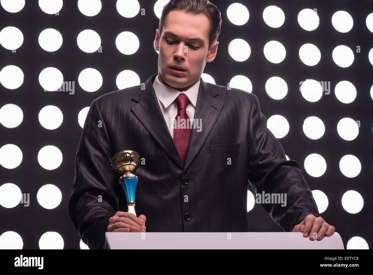 Attractive star TV presenter Stock Photo - Alamy