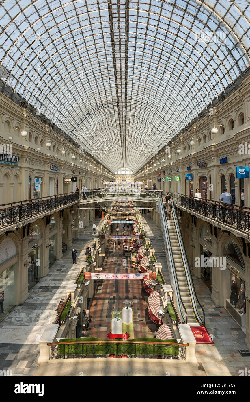 Main Universal Store (GUM) on the Red Square in Moscow, Russia. There ...