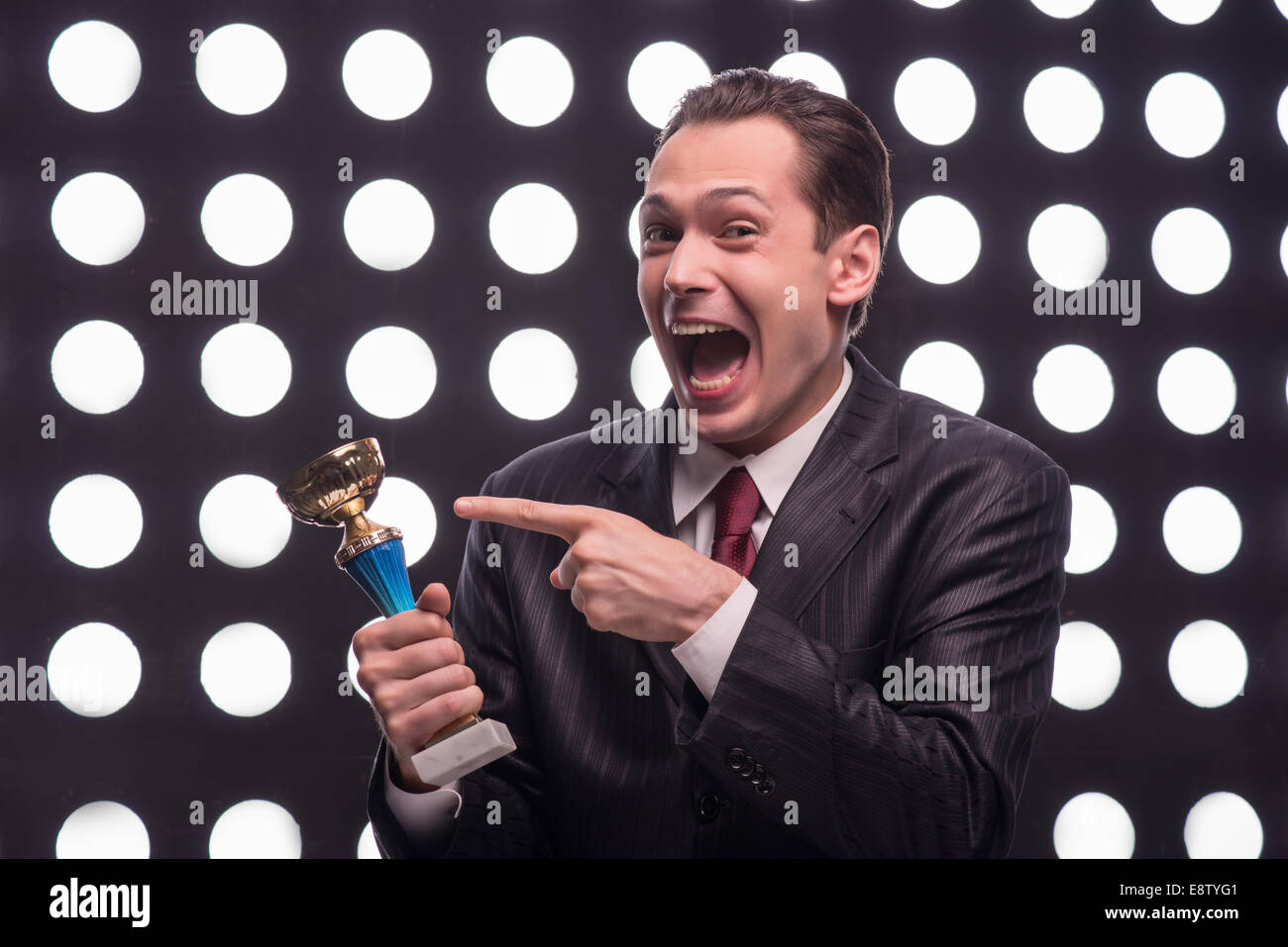 Attractive star TV presenter Stock Photo - Alamy