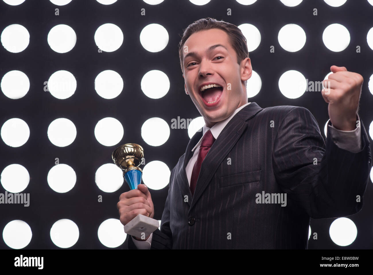 Attractive star TV presenter Stock Photo - Alamy
