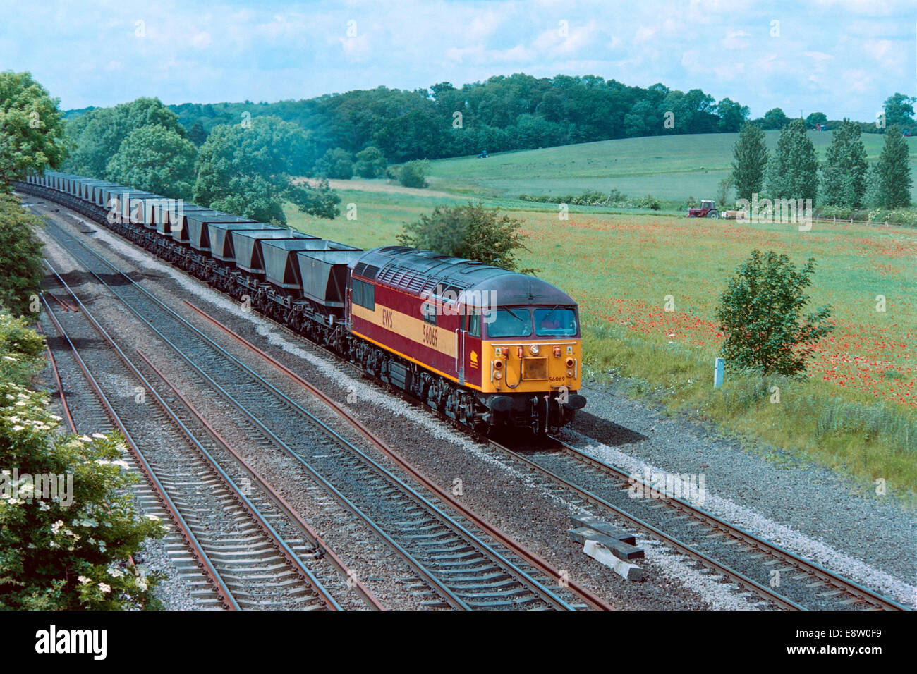 diesel locomotive class 56 number 56069 pulling freight at melton ross ...