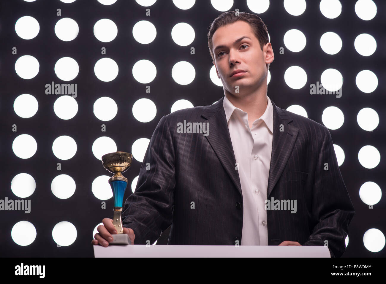 Attractive star TV presenter Stock Photo - Alamy